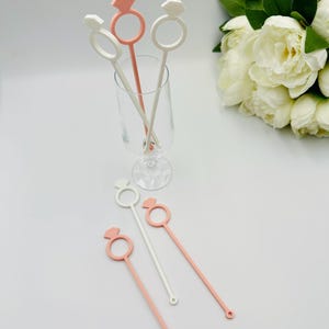 10pcs Ring Drink Stirrers Bridal Shower Cocktail Accessories Wedding ...