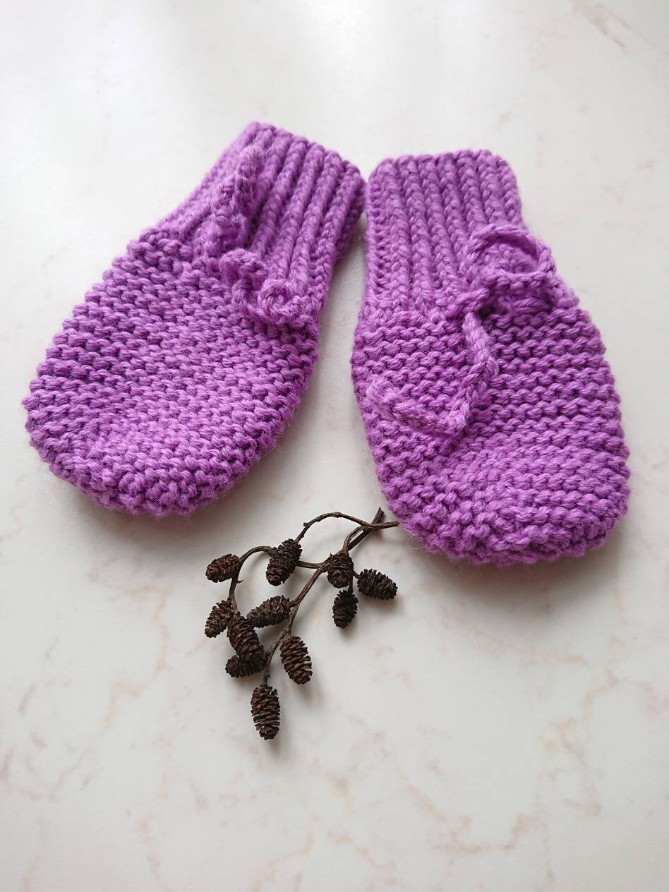 Knitted newborn mittens Thick baby mittens Infant gloves - Etsy España