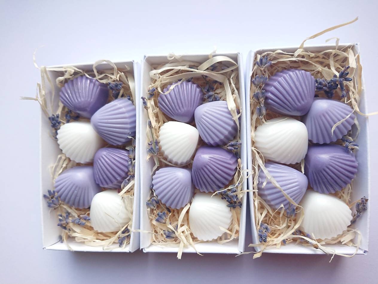 Sea Shells Soap Gift Set, Purple Shades Soaps, Lavender Soap Thank You ...