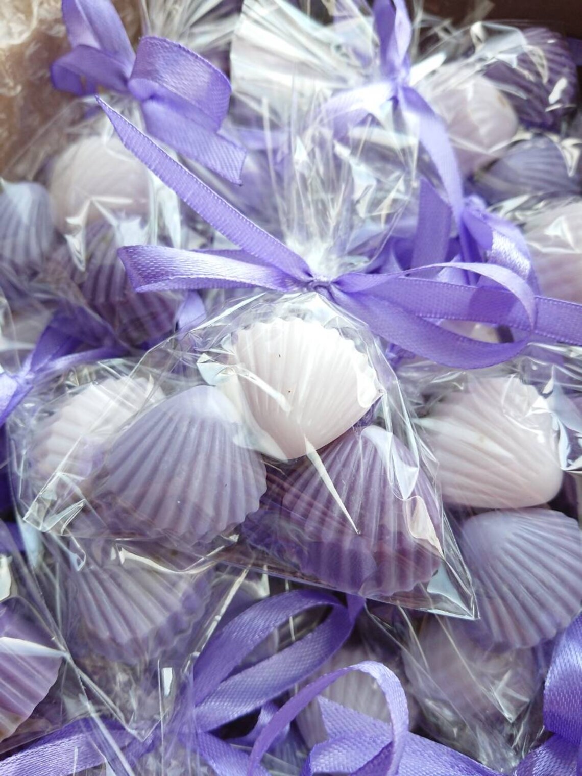 15sets Seashell Mini Lavender Soaps, Purple Beach Wedding Favors, Sea ...