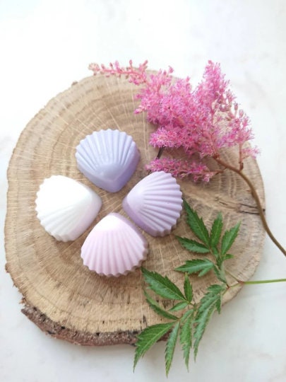15sets Seashell Mini Lavender Soaps, Purple Beach Wedding Favors, Sea ...
