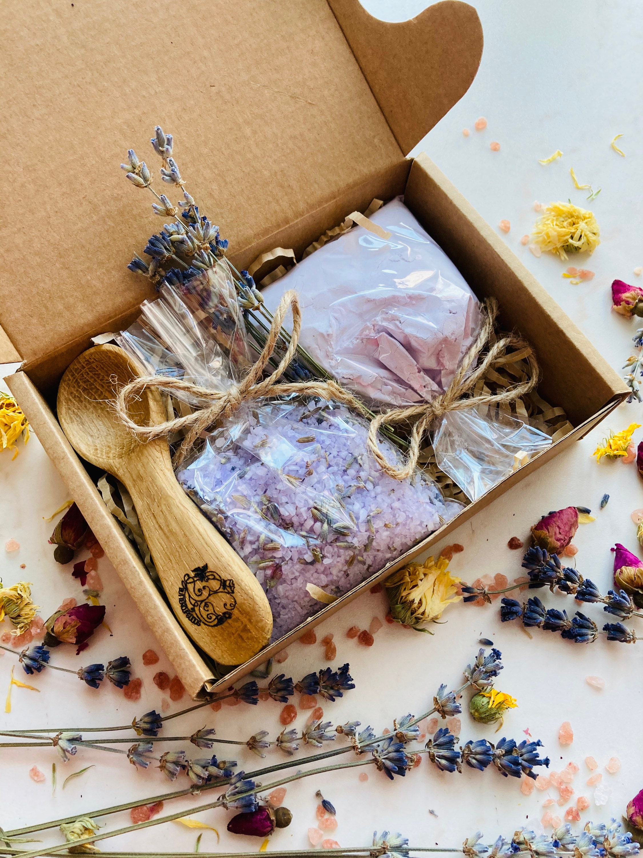 1pcs Lavender Soak Bath Set, Botanical Bath Salt/milk Gift Box ...