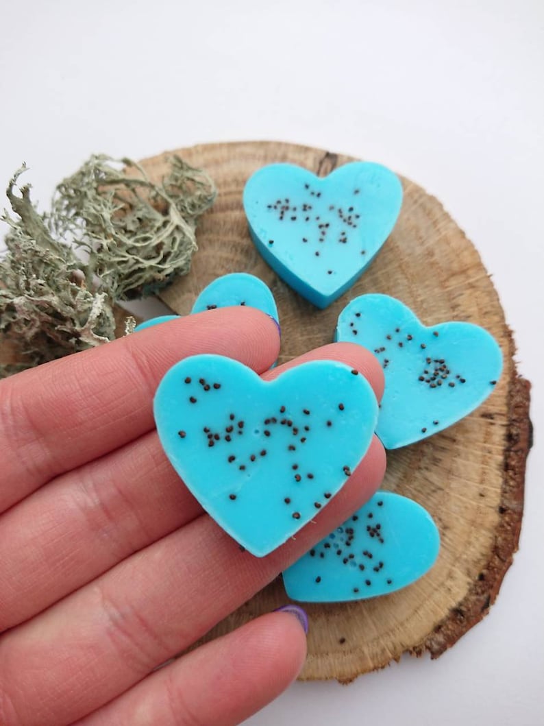 50pcs Mini Turquoise Soaps, Heart Shape Soap Wedding/bridal Shower ...