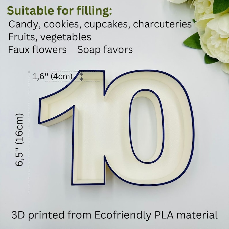 Fillable Jointed 6,5'' Birthday Numbers Tray Empty Charcuterie Table ...