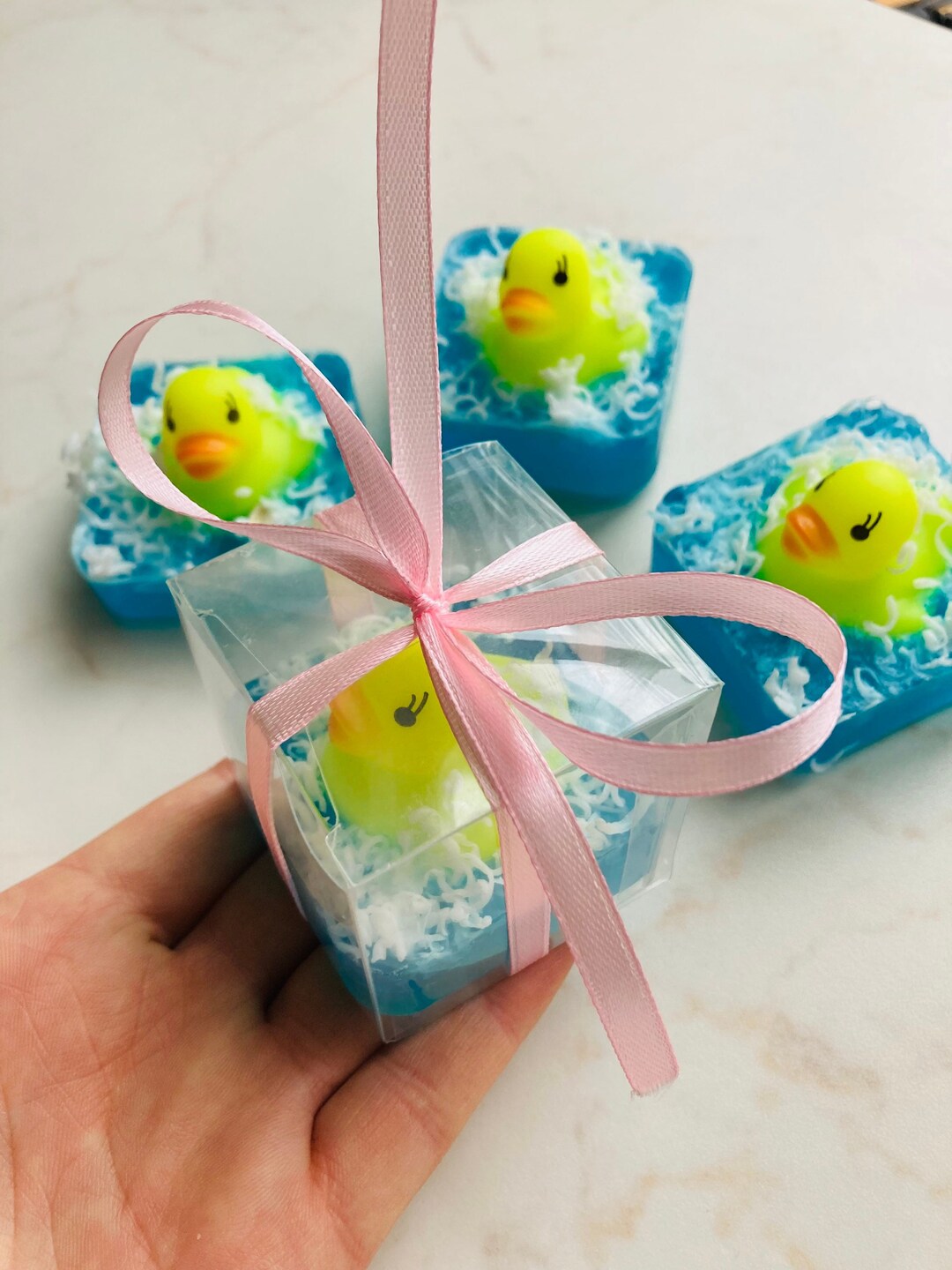 6pcs Rubber Duck Soap Favors in Box, Swimming Ducky Soap Box ...