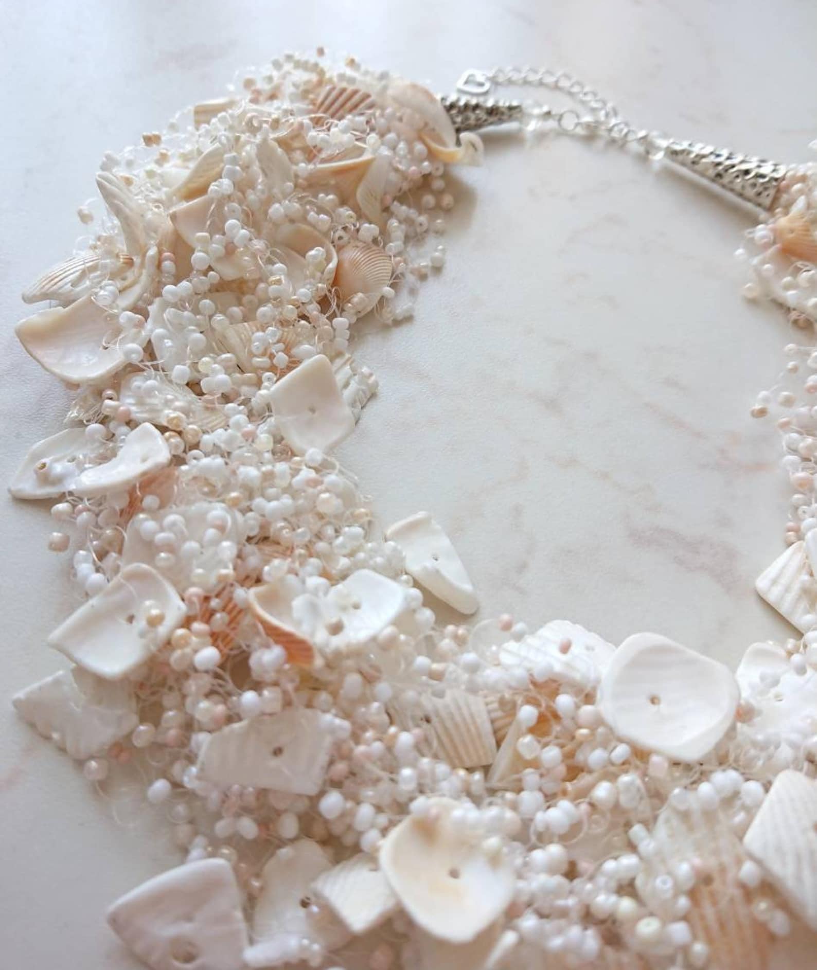White Shells Necklace Beach Weddings Necklace Natural Shells | Etsy