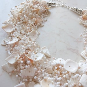 White Shells Necklace, Beach Weddings Necklace, Natural Shells Jewelry ...
