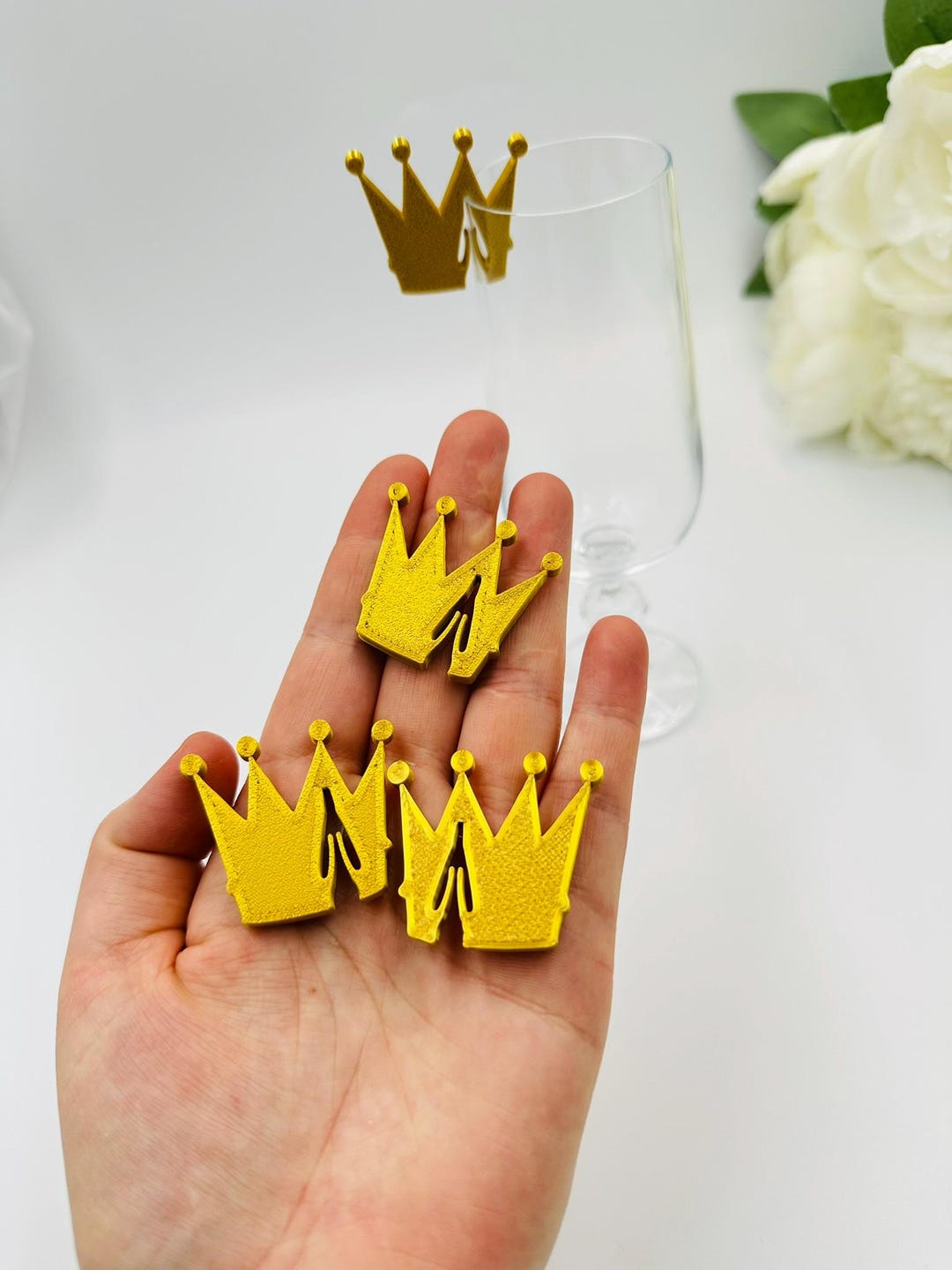 10pcs Crown Glass Markers Kings/queen Party Guest Glass Toppers Summer ...