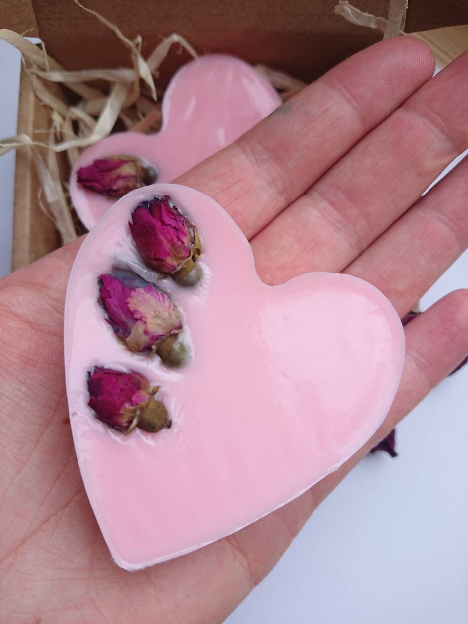 Rose Soap Gift Set Pink Heart Wedding Guest Soap Favors - Etsy