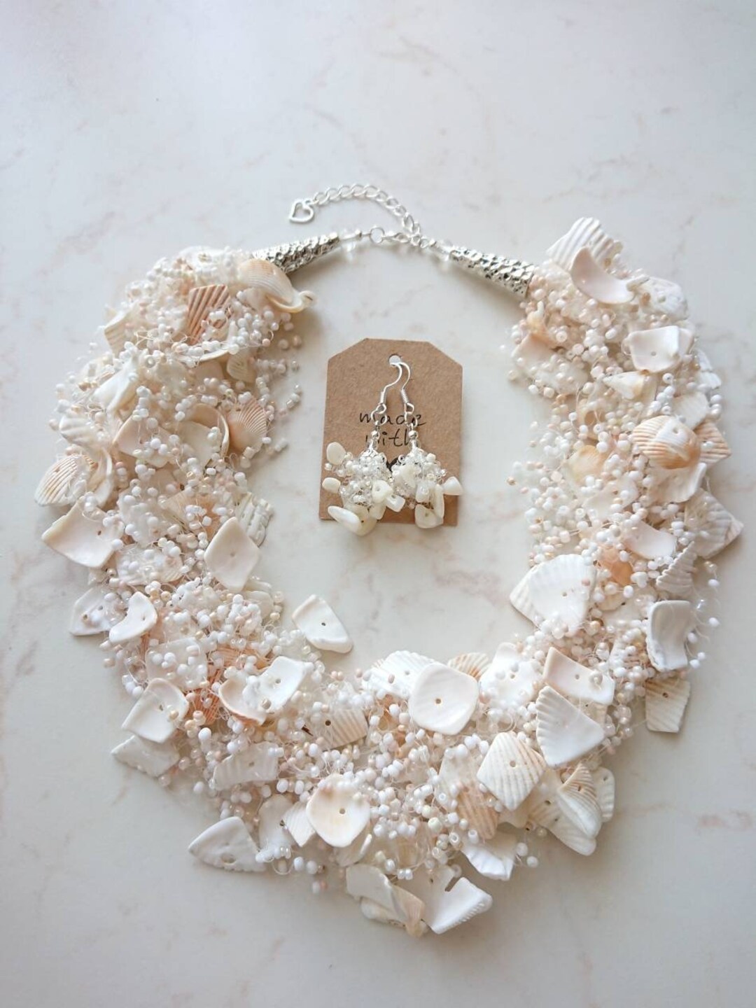 White Shells Jewelry Set, Beach Wedding Jewelry, Mermaid Bridal Jewelry ...