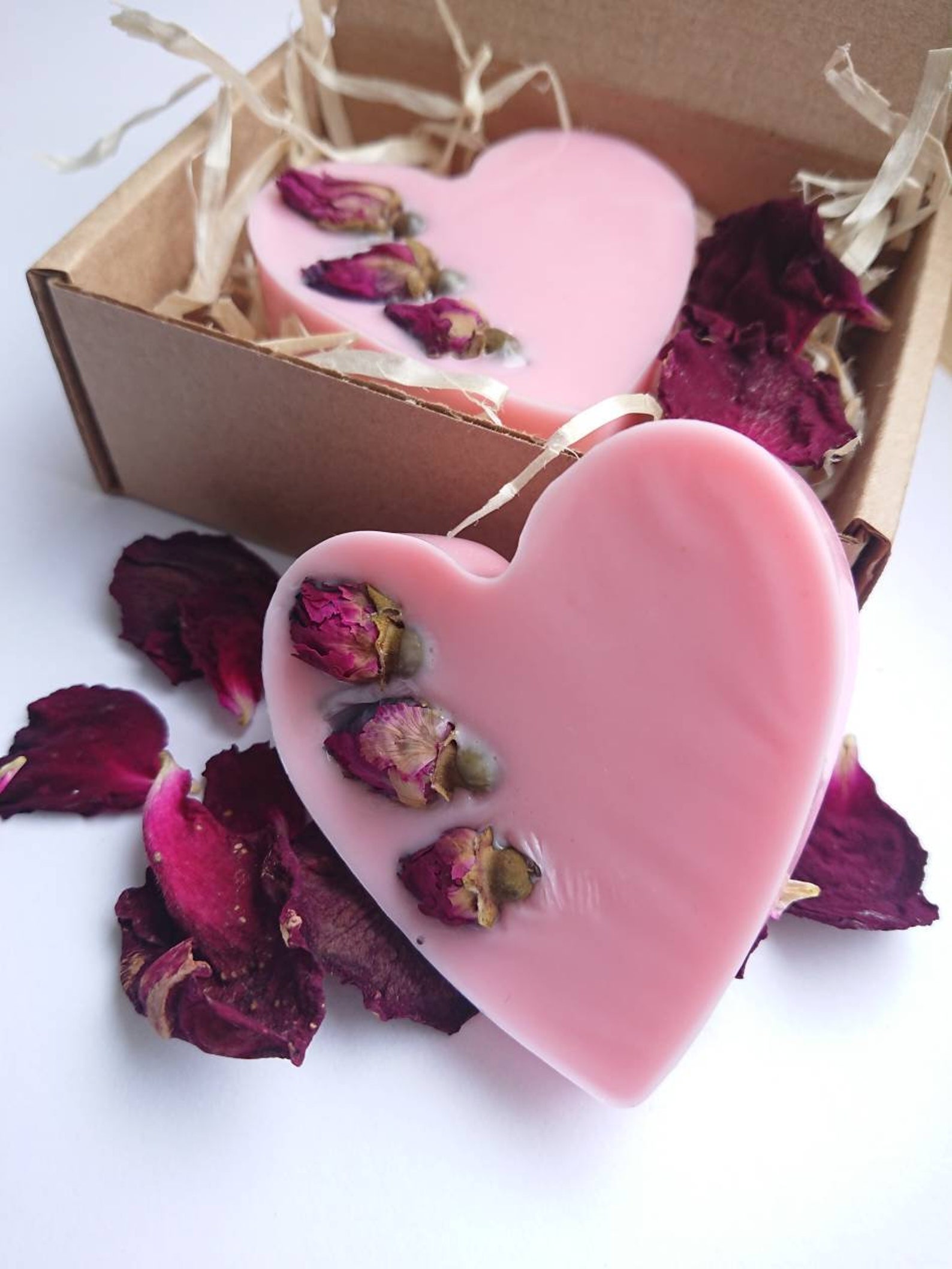 Rose Soap Gift Set Pink Heart Wedding Guest Soap Favors - Etsy