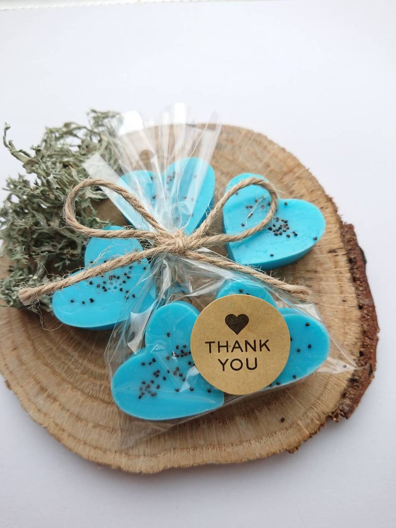 50pcs Mini Turquoise Soaps, Heart Shape Soap Wedding/bridal Shower ...