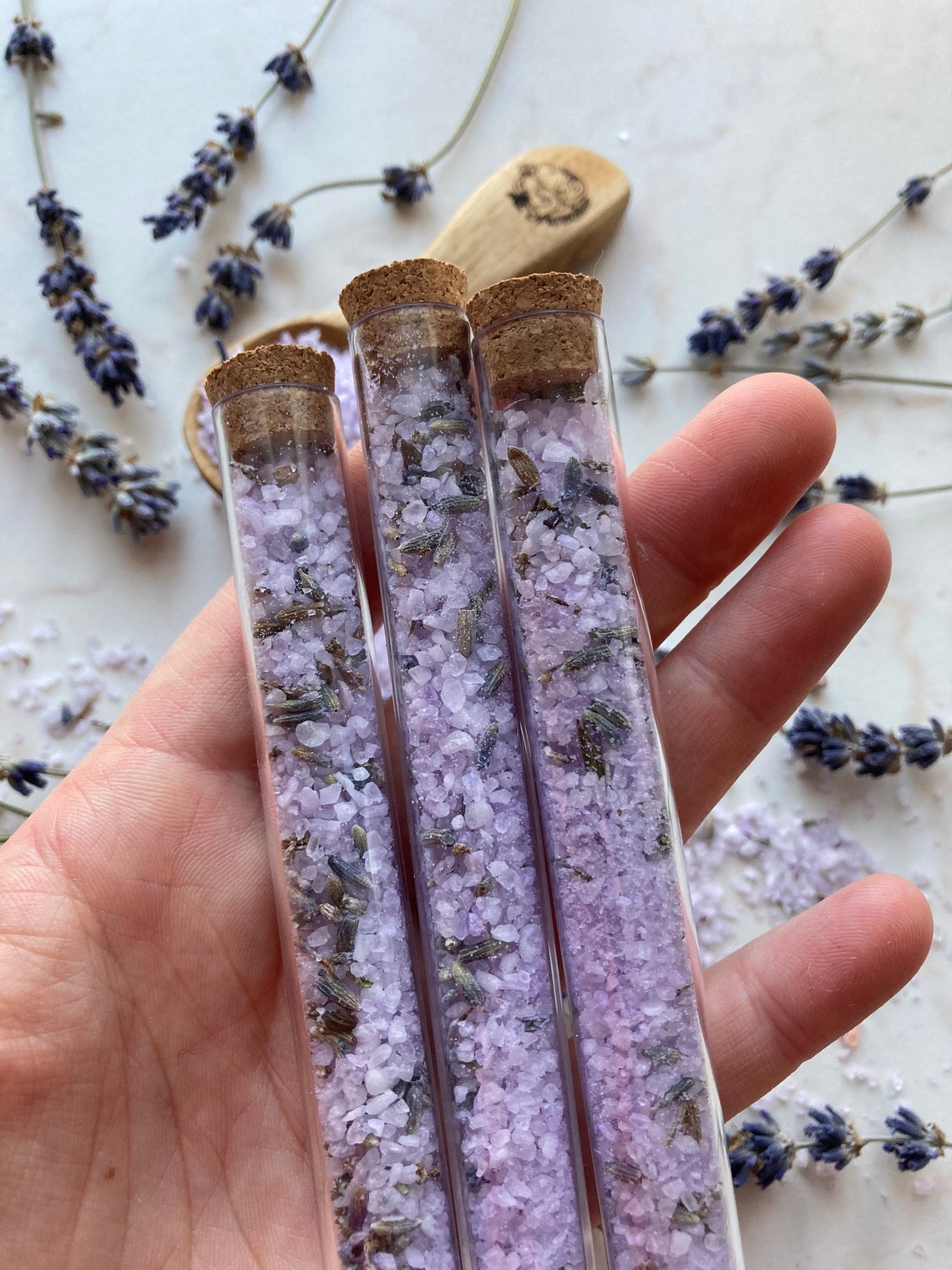 50pcs Lavender Bath Salt Test Tubes, Bath Soak Tea Favors, Lavender ...