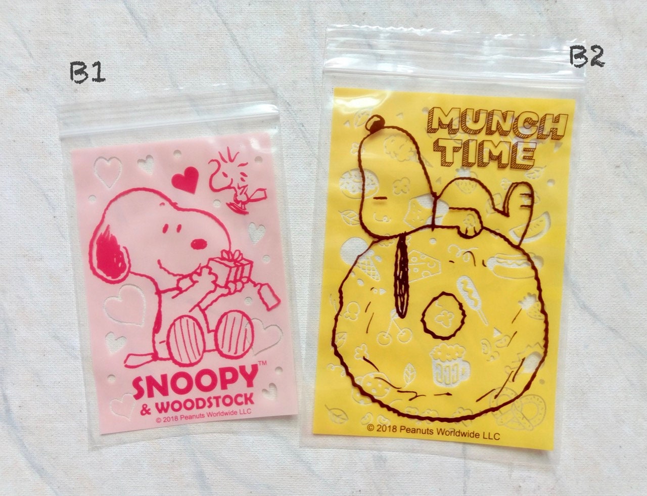 Snoopy plastic bag gift bag ziplock bag zip bag zipper | Etsy