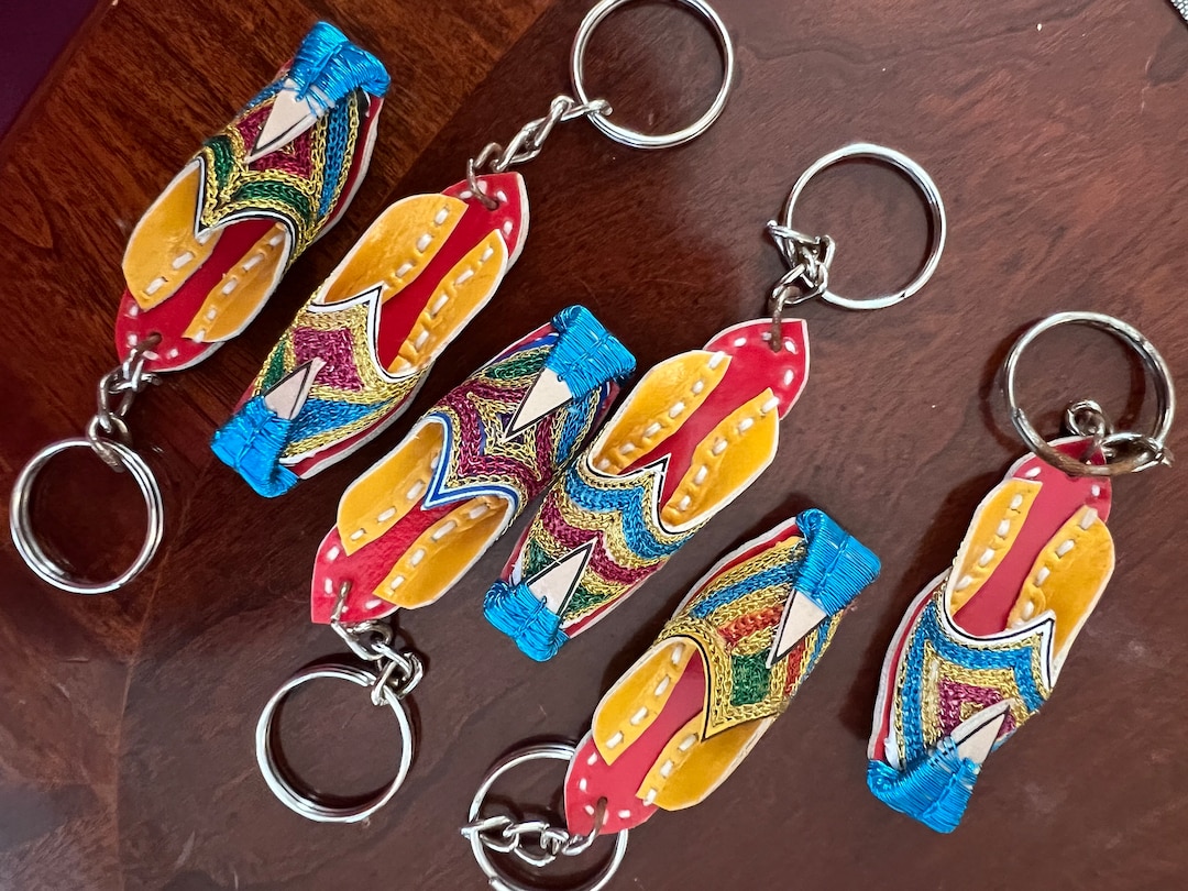 Traditional Khussa Desi Chappal Jutti Keychain Mini Desi Indian ...