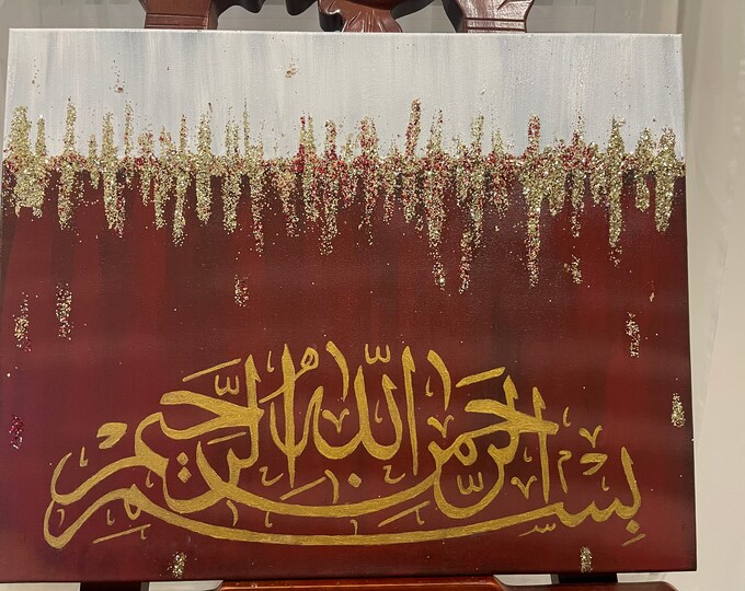 18x24 Hand Painted Acrylic Islamic Painting on Canvas With - Etsy