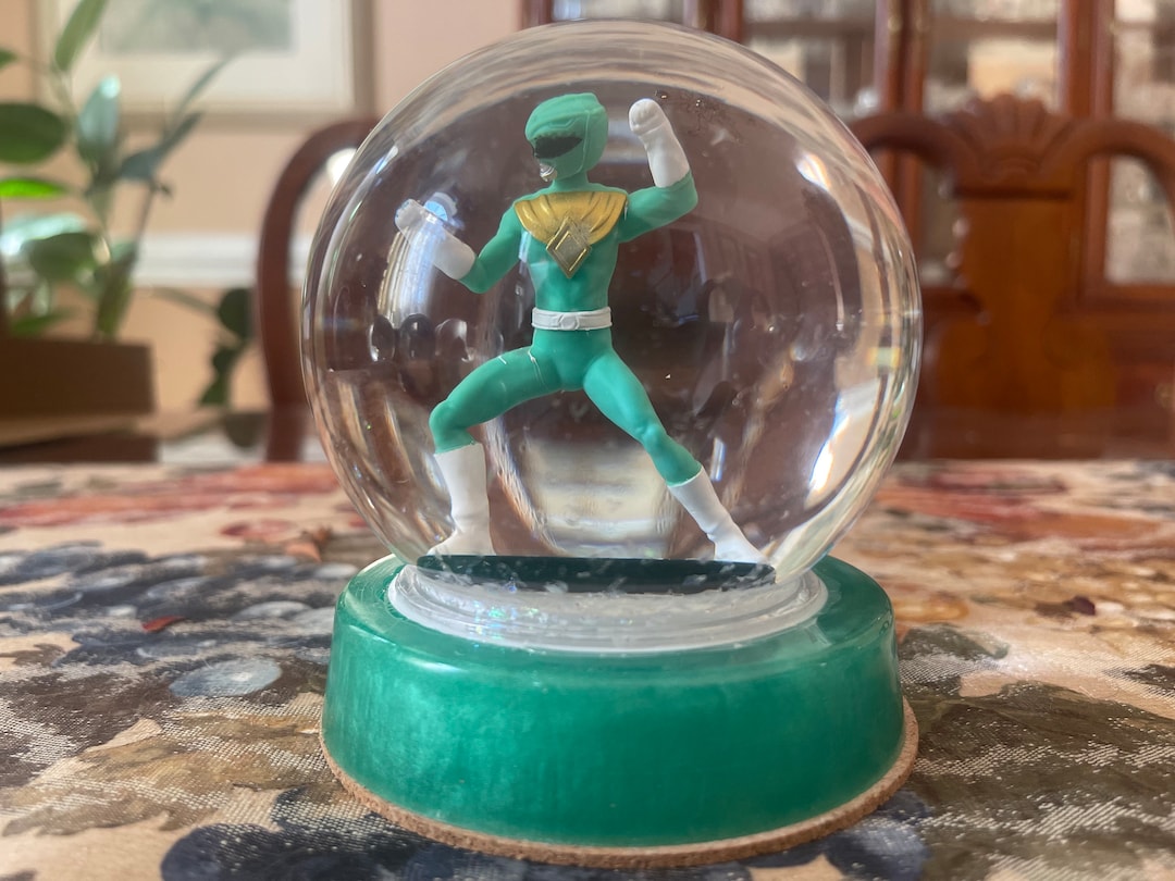 Power Rangers Mighty Morphin Superhero Green Ranger Snow Globe Birthday ...