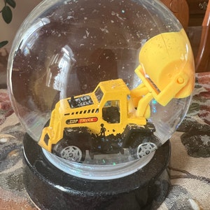 Custom Truck Bulldozer Construction Snow Globe Birthday Children ...