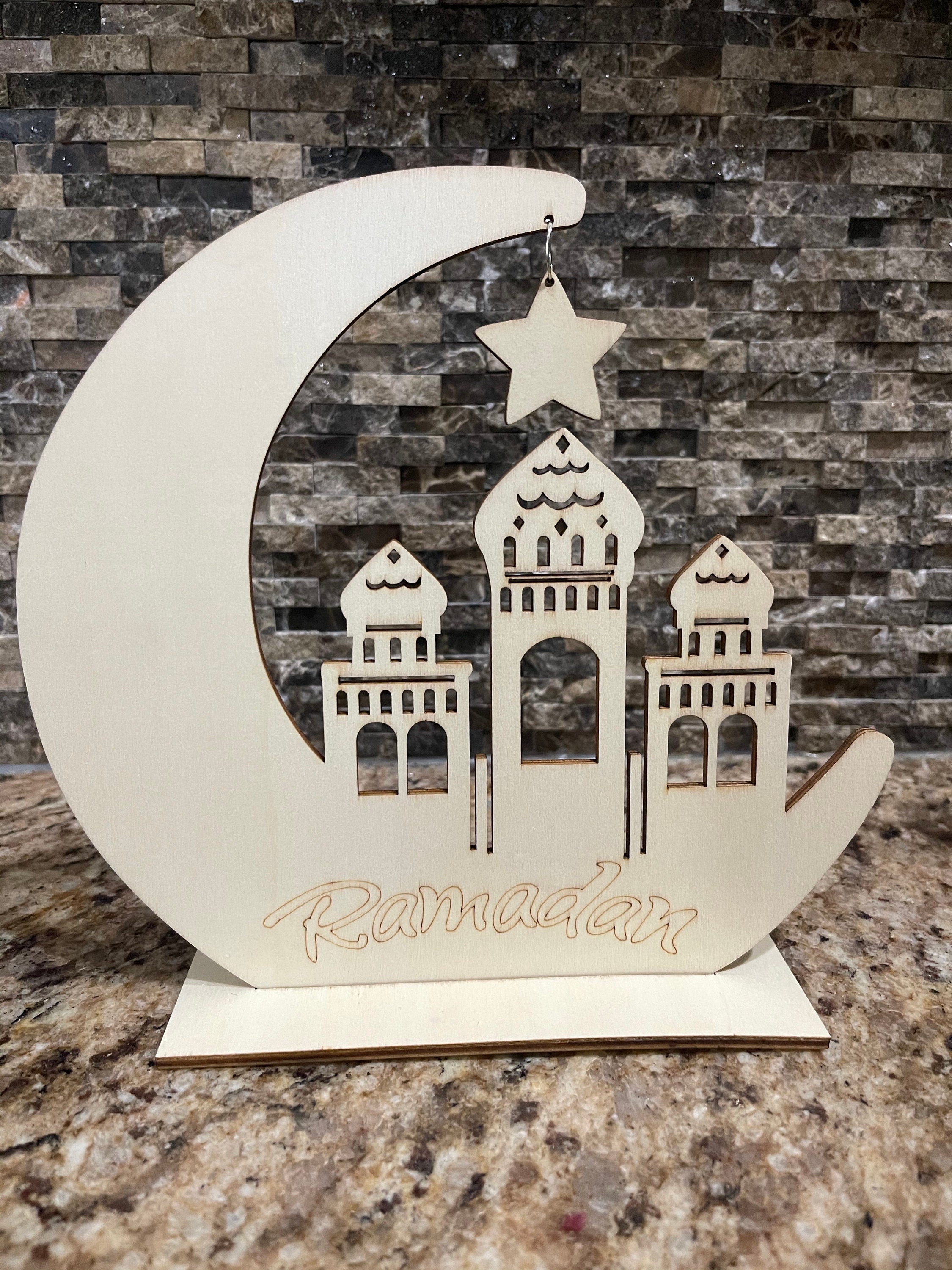 Eid Mubarak Wooden Islamic Table Stands Ramadan and Moon - Etsy Canada