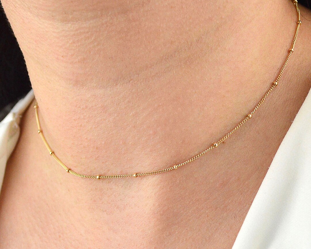 Simple Gold Necklace, Dainty Gold Necklace, Gold Filled Necklace ...