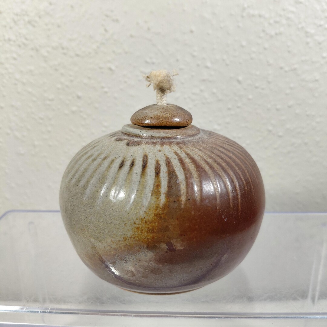 Vintage Studio Pottery Buck Pottery Oil Lamp Burner Glazed Brown MCM - Etsy
