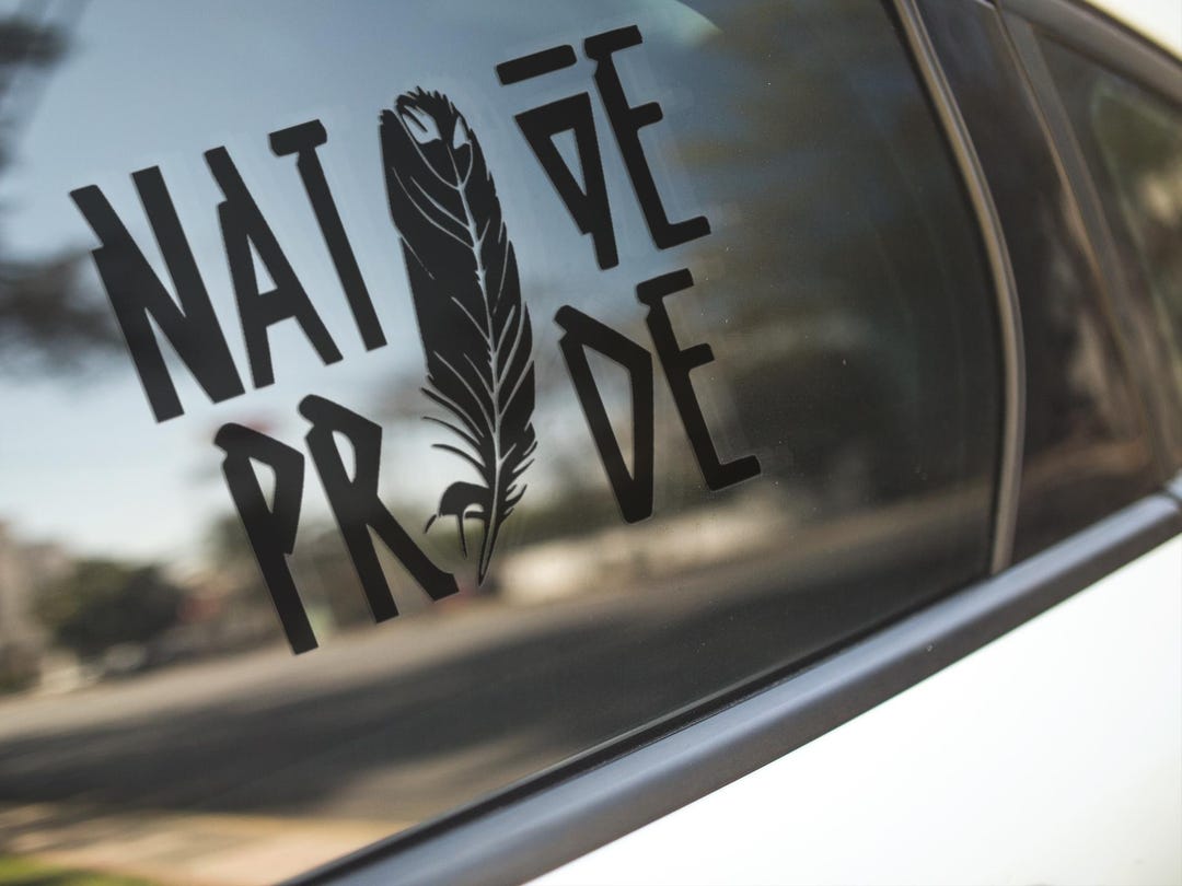 Native Pride Vinyl Decal | Feather Lettering Sticker | Car, Laptop ...