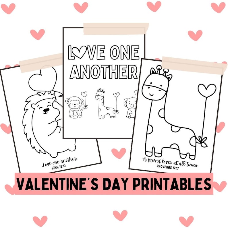 Valentine's Day Coloring Pages Bible Verses Scripture Cute Animals ...