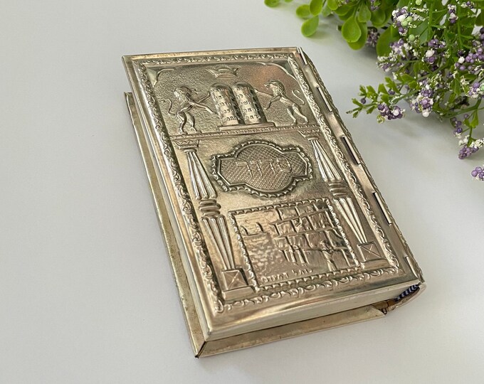 1960, Vintage Siddur,beautiful Silver Plated Covered, Hebrew Language ...