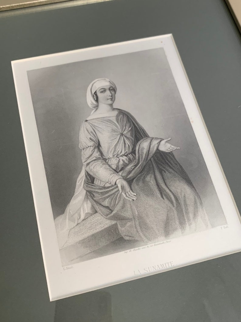 1860 Shunamite Abishag Antique Gravure print Judaica - Etsy