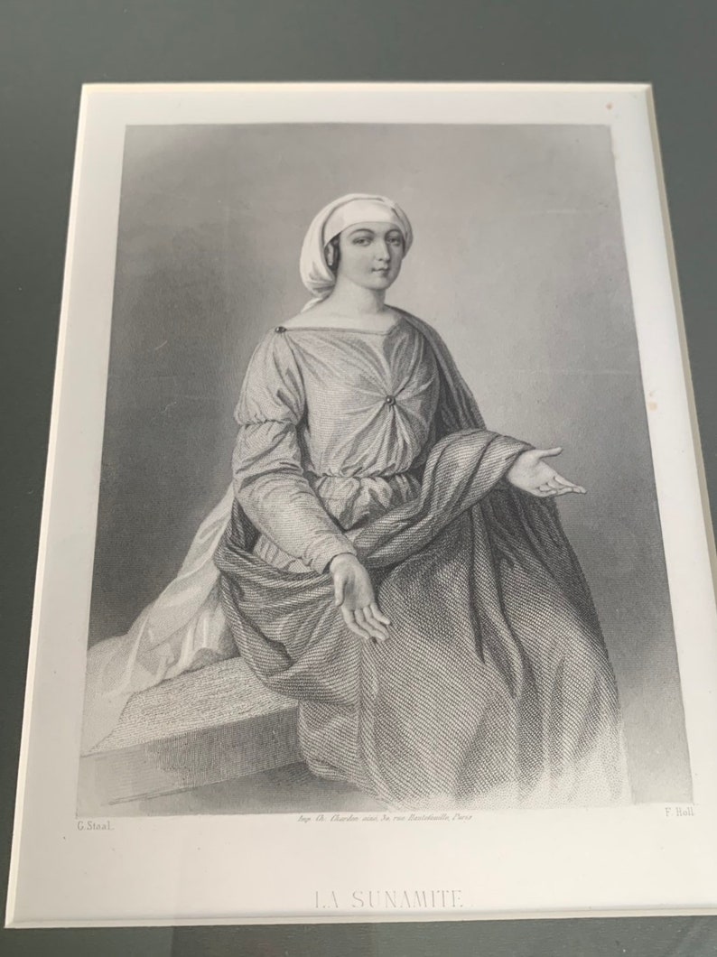 1860 Shunamite Abishag Antique Gravure print Judaica - Etsy