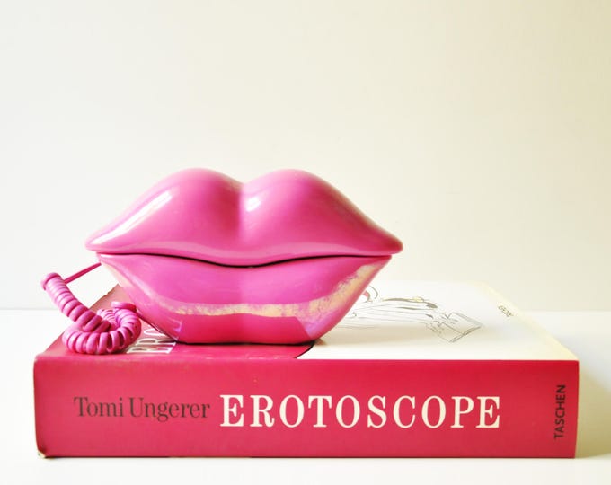 Vintage Pop Art Purple Pink Lips Dial Phone Fuchsia Lip - Etsy