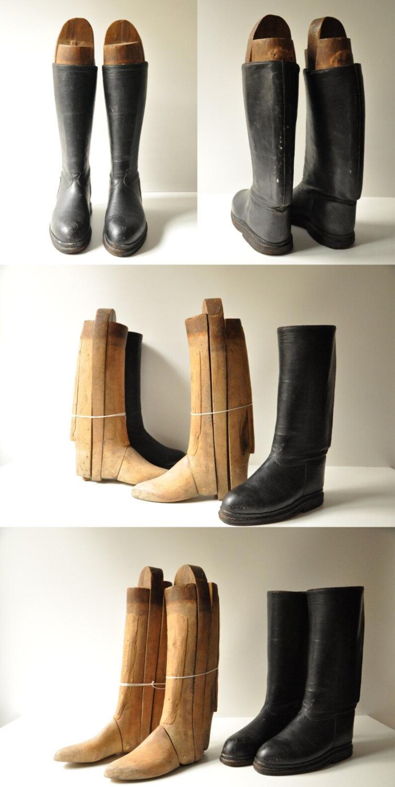 World War I Black Leather Equestrian Boots Riding Boots - Etsy