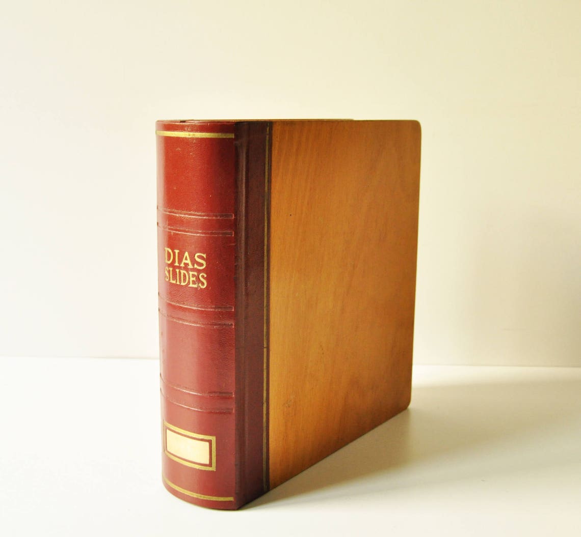 Vintage Wooden Book Shaped Photo Slides Storage Box Germany - Etsy