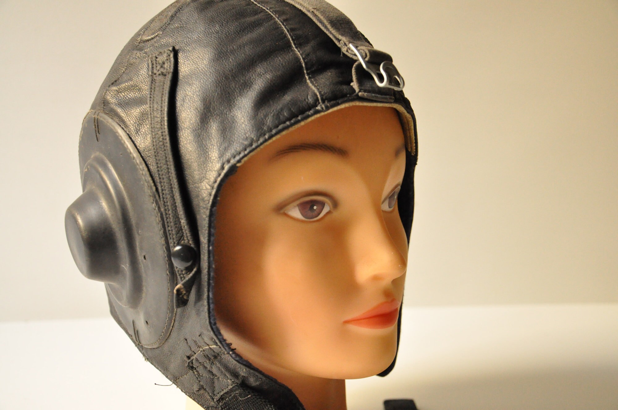 1985 Soviet Aviator Leather Helmet USSR Airforce Pilot Hat | Etsy