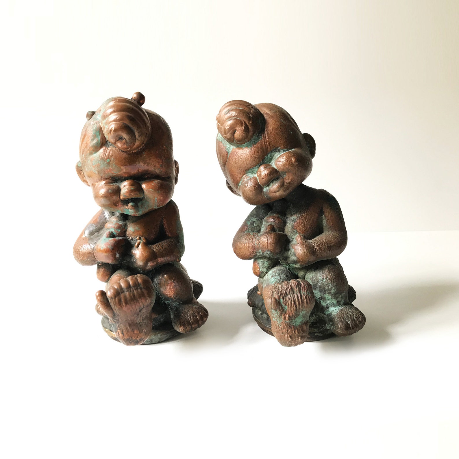 Antique Copper Doll Molds - Vintage Industrial - Toy Factory - Oxidized ...