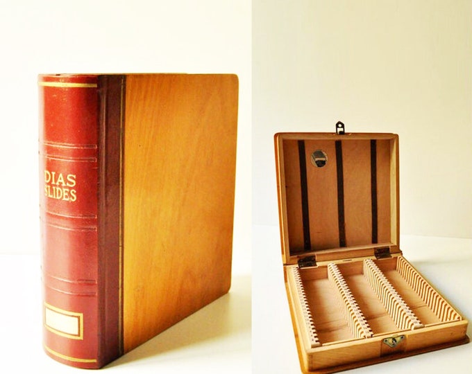 Vintage Wooden Book Shaped Photo Slides Storage Box - Germany - Hama - Etsy