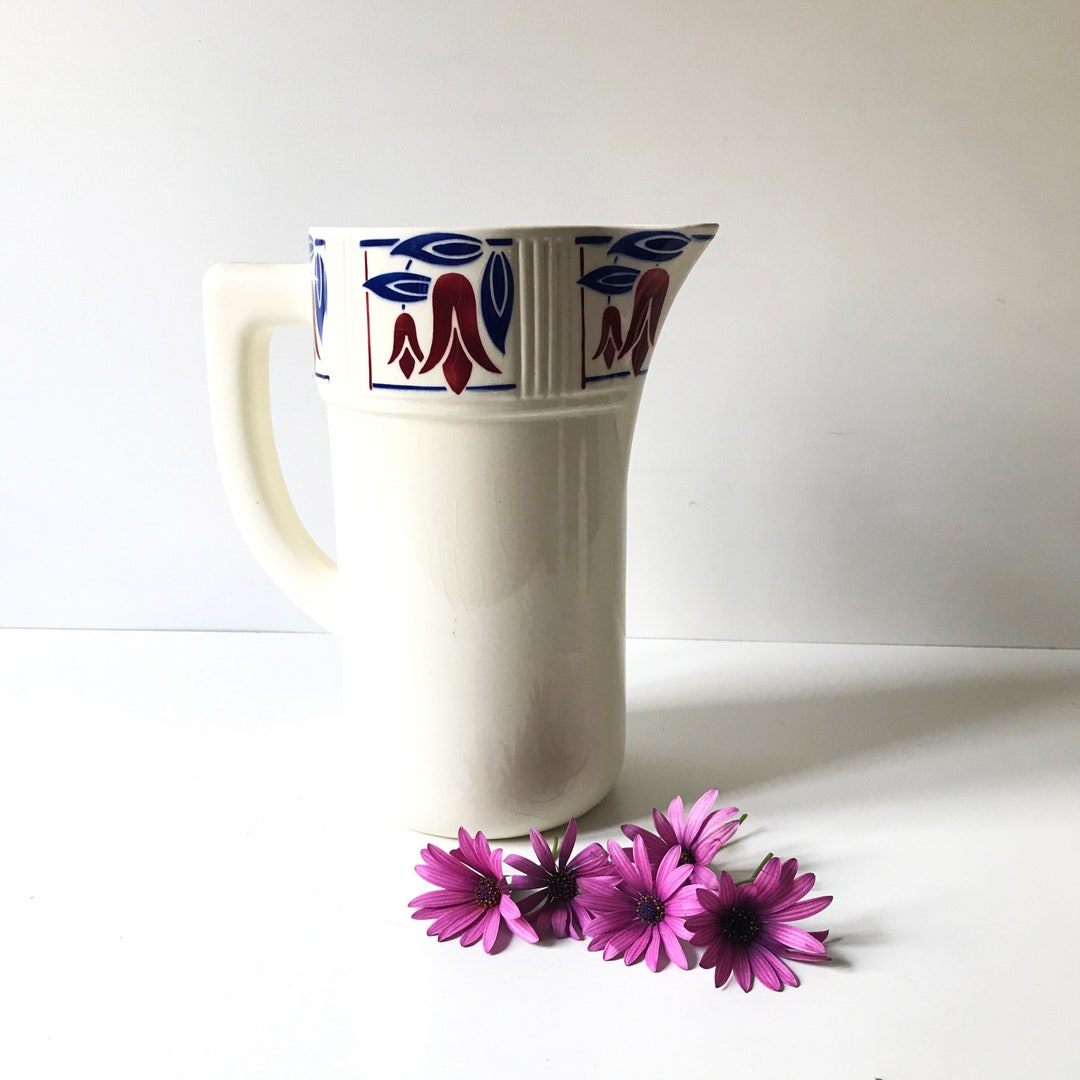 Vintage Large French Badonviller Pitcher - Toilet Broc - Water Jug ...