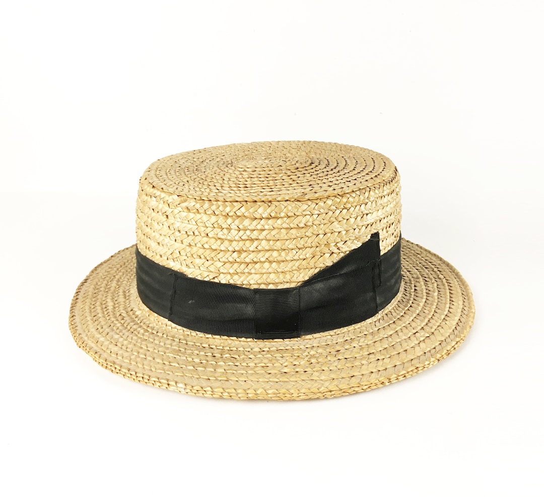 Antique Straw Boater Hat: 1920s Greek Summer Hat - Etsy UK