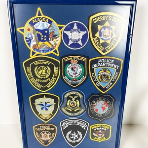 Rare Collection of 44 Police Sheriff Patches Framed Patch Law ...