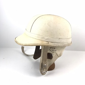 1940s Skulgarde Leather Motorcycle Helmet: Vintage Cafe Racer Display ...