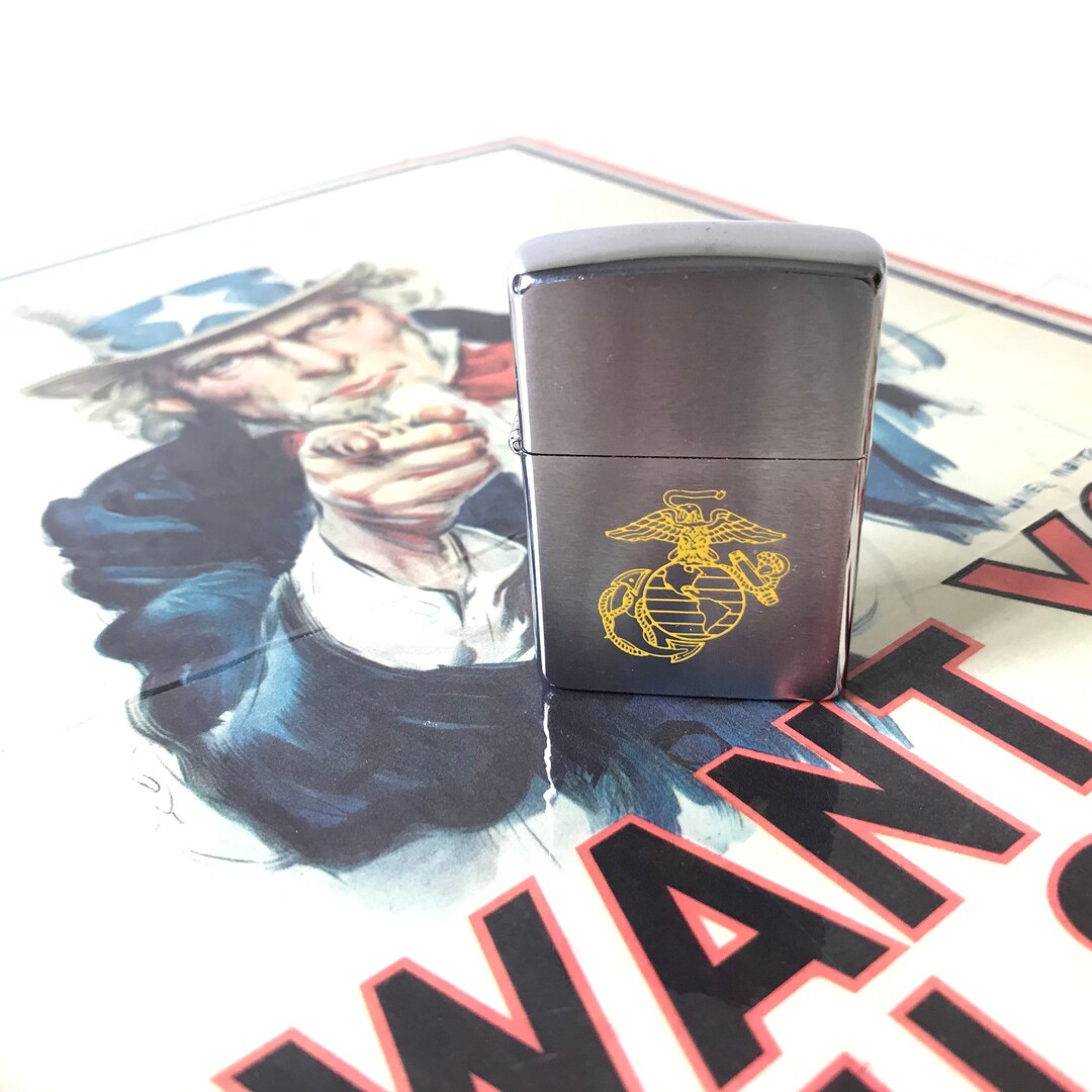 1989 US Marine Corps Zippo Lighter: Eagle, Globe, Anchor - Collectible ...