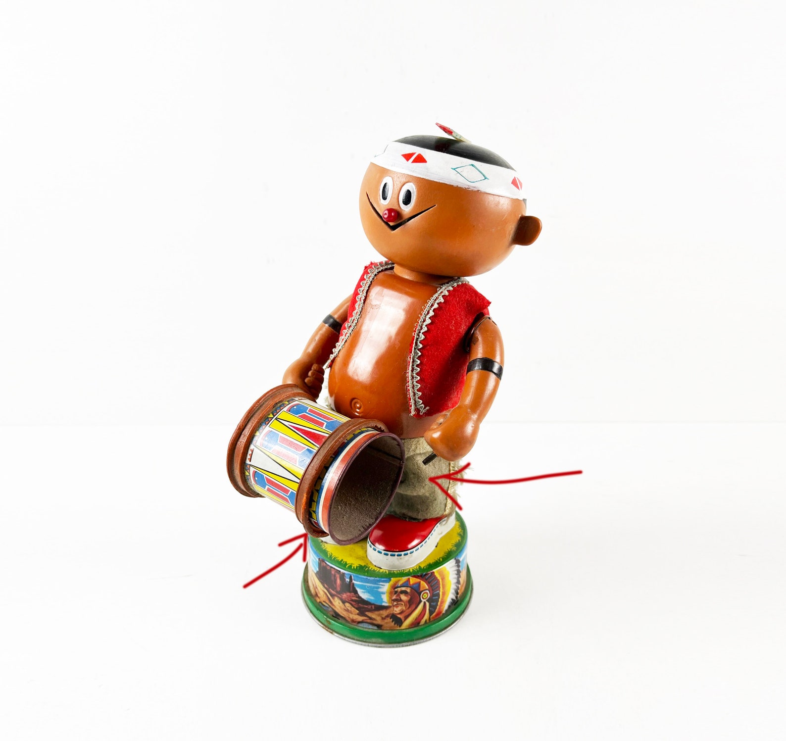 Rare 1960s TN Nomura Japan Indian Drummer Tin Toy (not Working) - Etsy