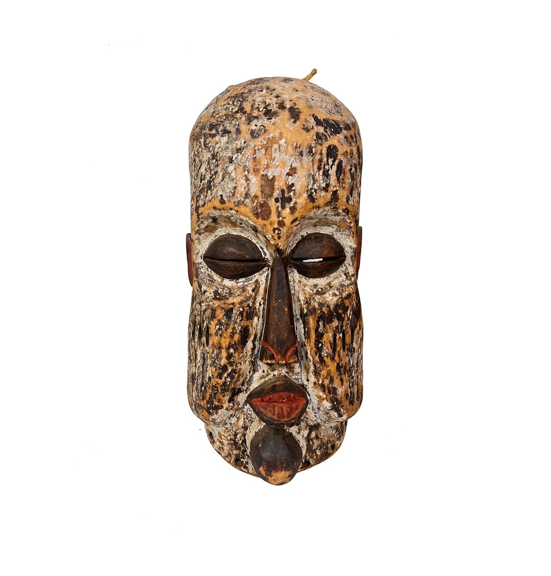 Large Old African Wooden Mask - Collectible Tribal Art - Primitive ...