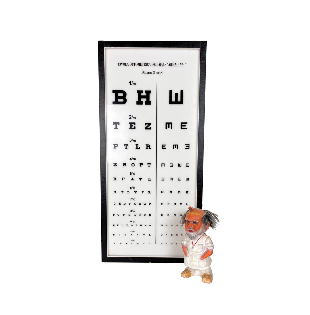 Vintage Optometrist Illuminated Chart Italian Tavola Ottometrica ...