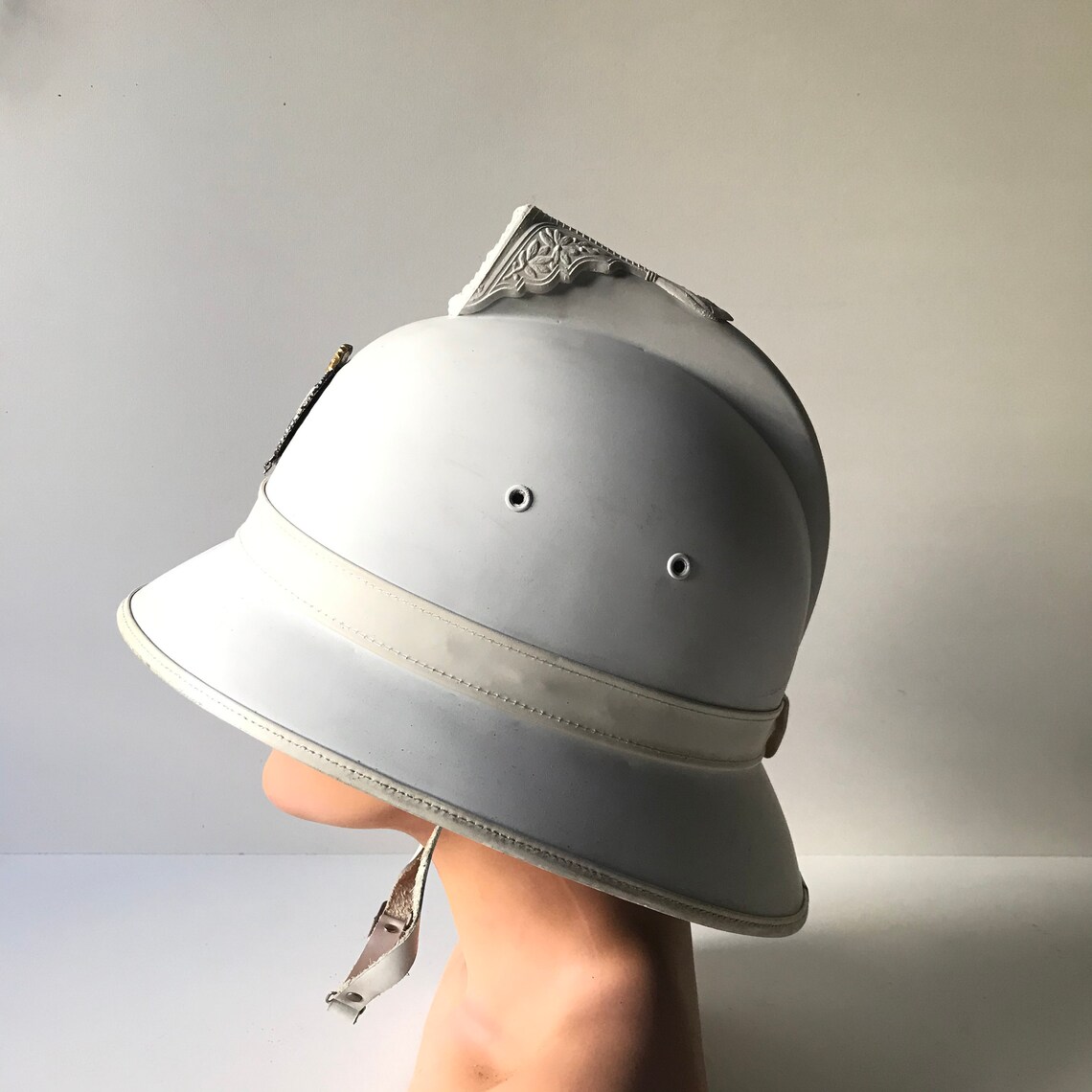 Very Rare Vintage Italian Police White Pith Helmet | Etsy