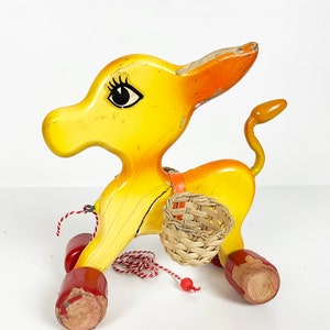 Vintage Kouvalias Yellow Donkeys Pull Toys - Set of Two - Made in ...
