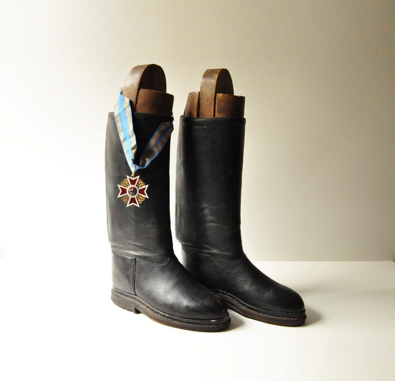 World War I Black Leather Equestrian Boots Riding Boots - Etsy
