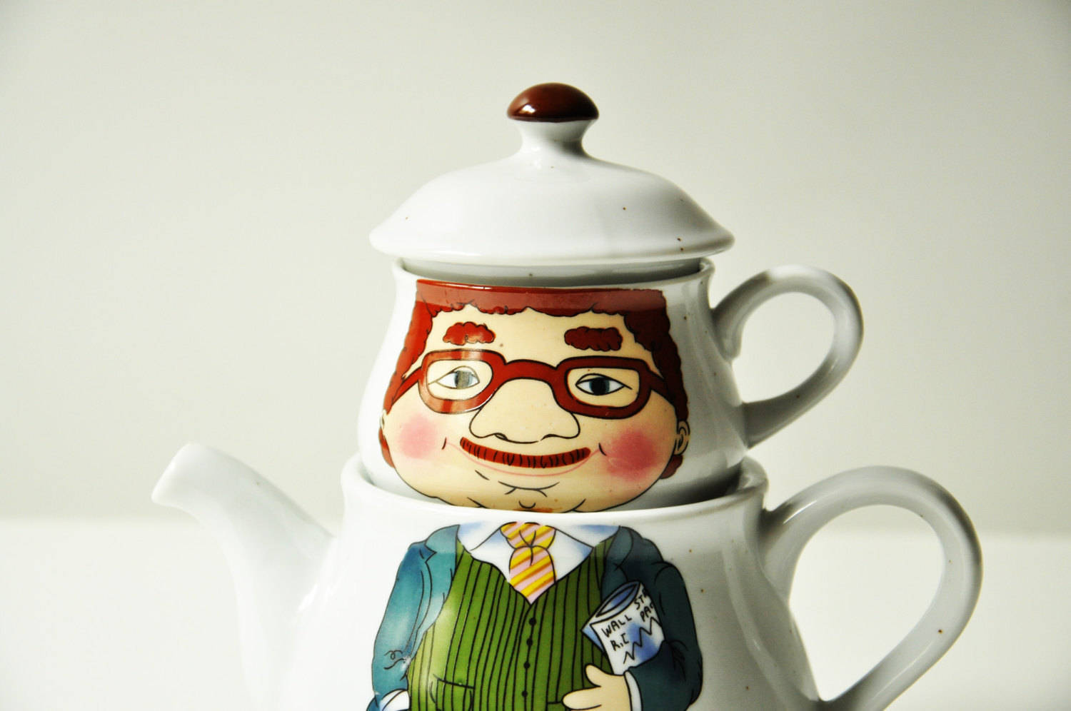 Vintage Tea for One Funny Set Teapot & Cup Cartoon Wall - Etsy