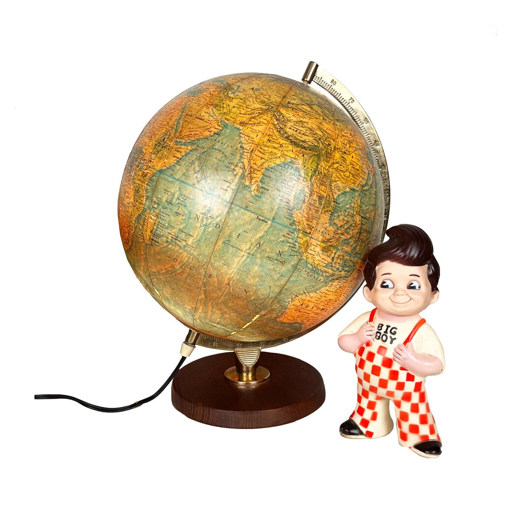 1969 Scan Globe Denmark Illuminated World Globe Vintage Replogle ...