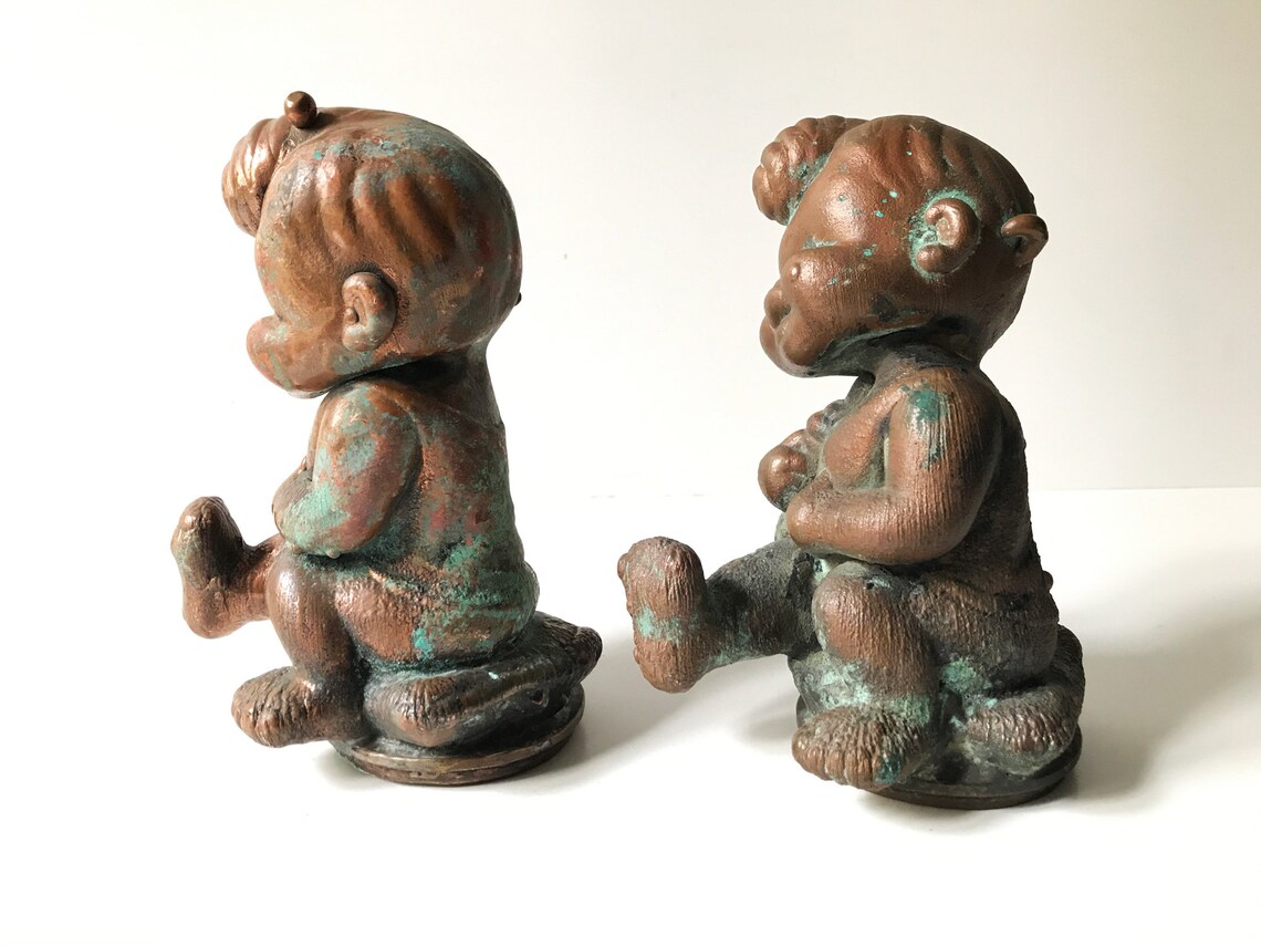 Antique Copper Doll Molds - Vintage Industrial - Toy Factory - Oxidized ...